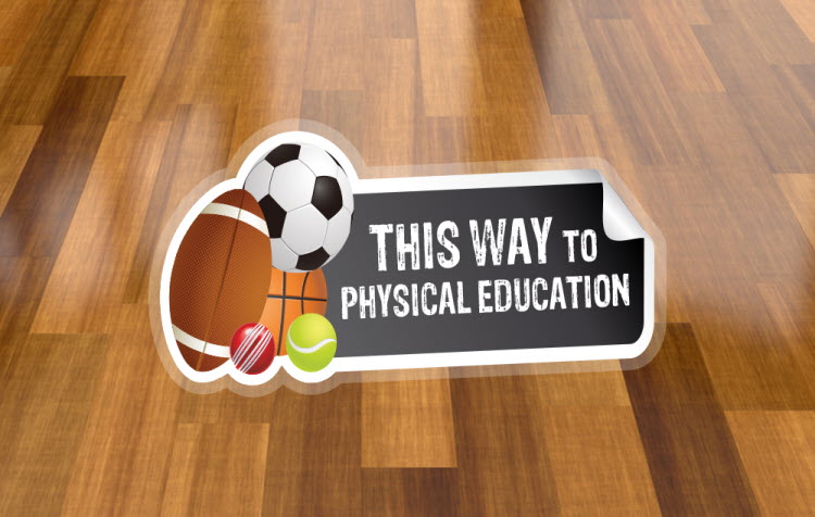 This Way to P.E - Classroom Floor Stickers / Graphics