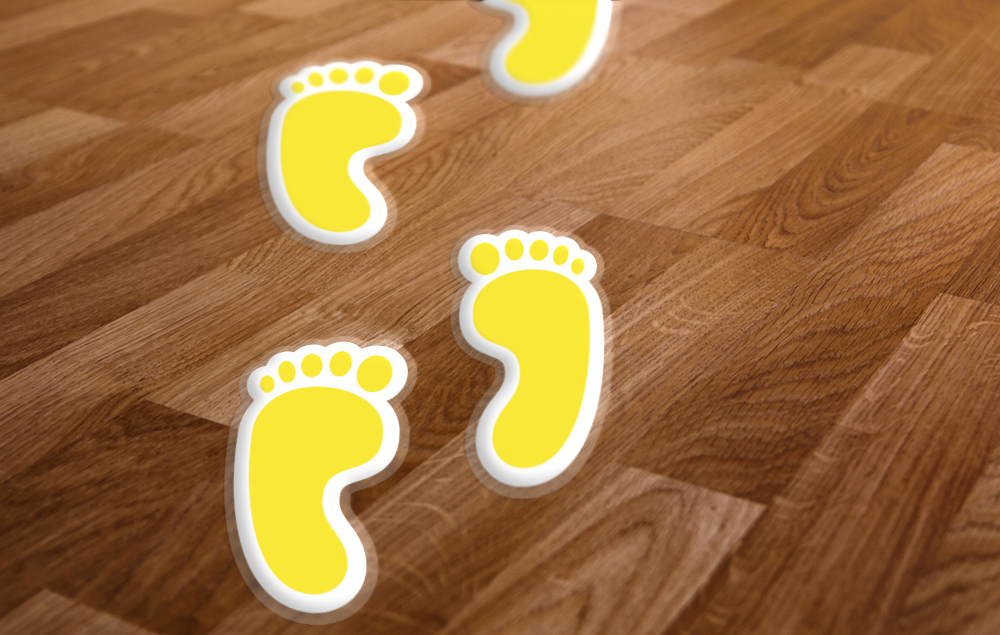 Indoor Baby Footprint Floor Stickers / Graphics | Customark