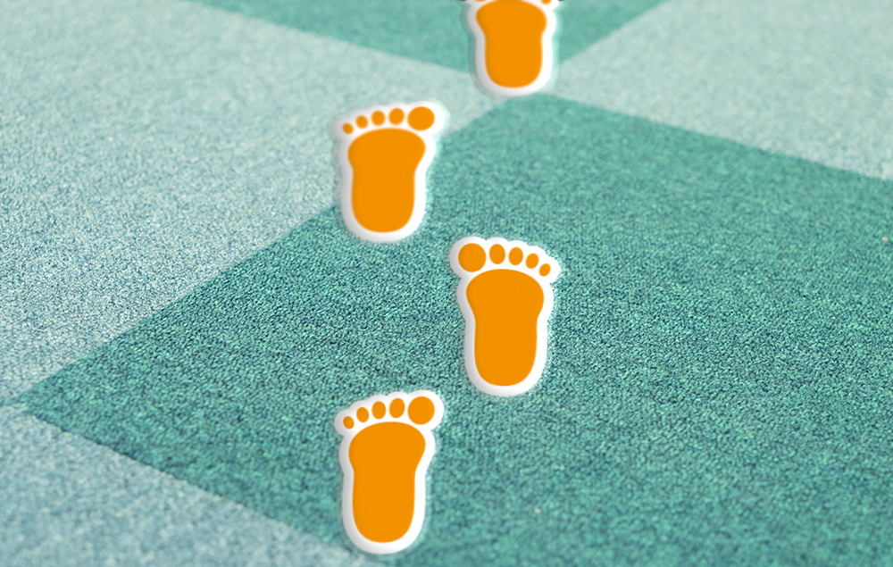 Childrens Footprint Indoor Floor Stickers / Graphics