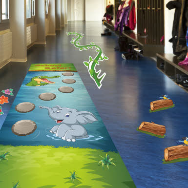 Sensory Floor Sticker Kit (Rainbow - Approx 126 graphics) | Customark ...