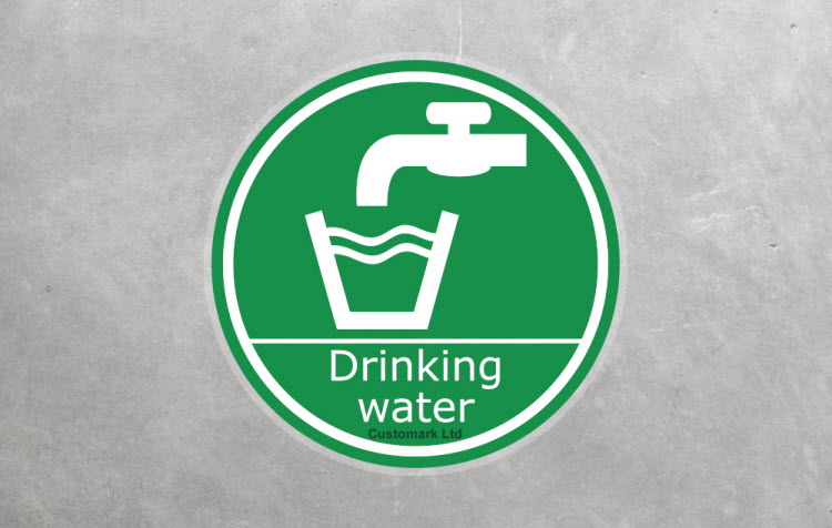 Drinking Water, Safety Floor Sticker