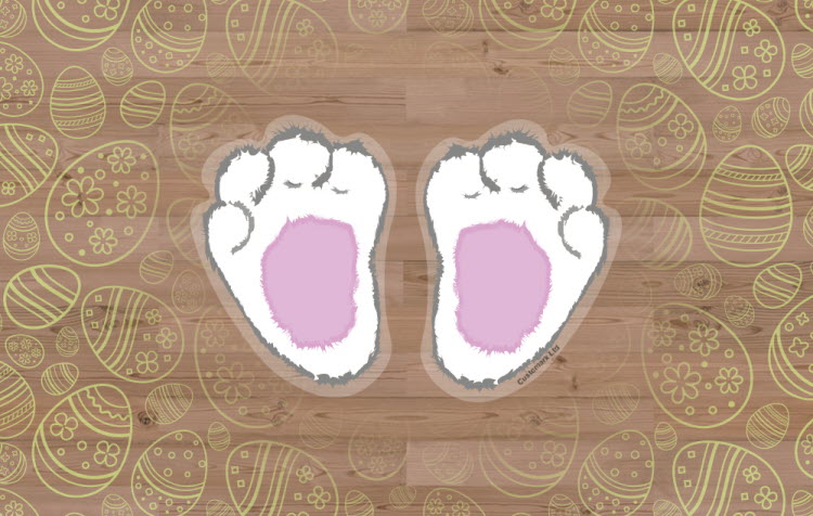 Easter bunny paw print floor stickers