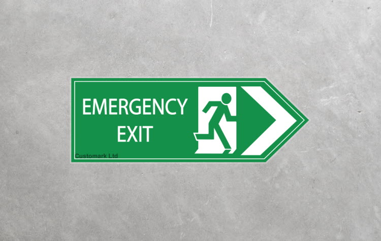 Emergency Exit Arrow Floor Marker / Graphic, Health and Safety