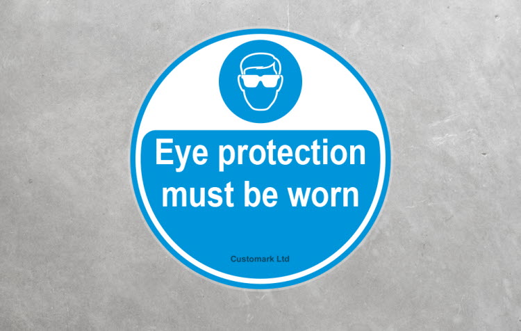 Eye Protection Must Be Worn Floor Graphic