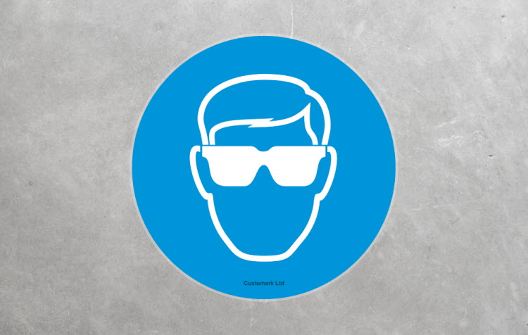 Eye Protection Must Be Worn Floor Stickers