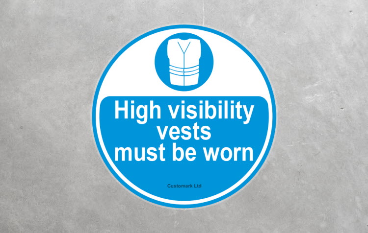 High Visibilty Vests Must Be Worn Floor Graphic