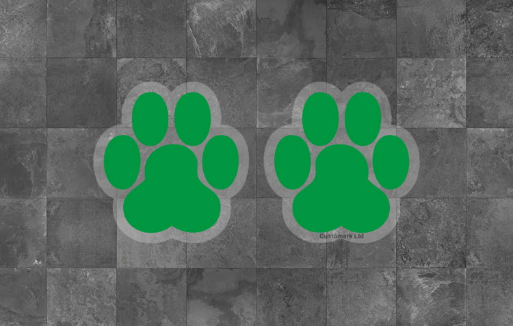 Large Dog Paw Print Indoor Floor Stickers / Graphics