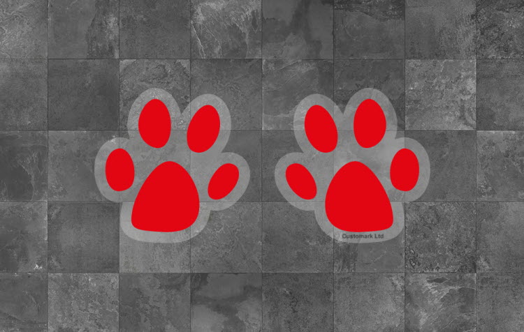 Large Paw Print Indoor Floor Stickers / Graphics