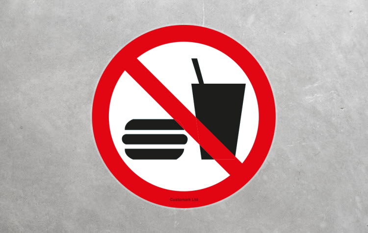 No food or drink sign, Safety Floor Sticker