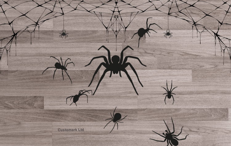 Halloween Spiders, set of 15 vinyl floor stickers