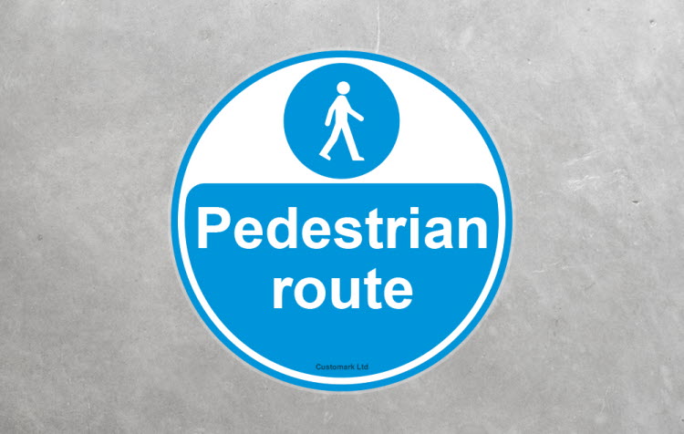 Pedestrian Route Safety Floor Sign, Stickers 500mm
