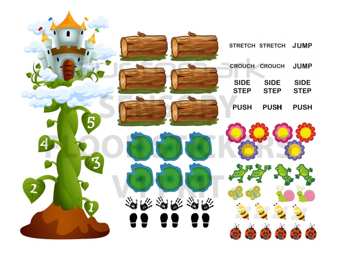 Mini Sensory Pathway Floor Sticker Kit (BEANSTALK) | Customark Limited