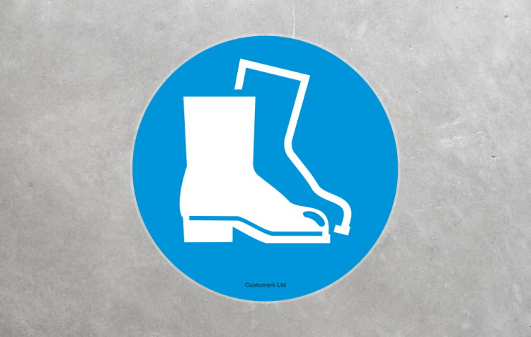 Safety Shoes Must Be Worn Floor Stickers