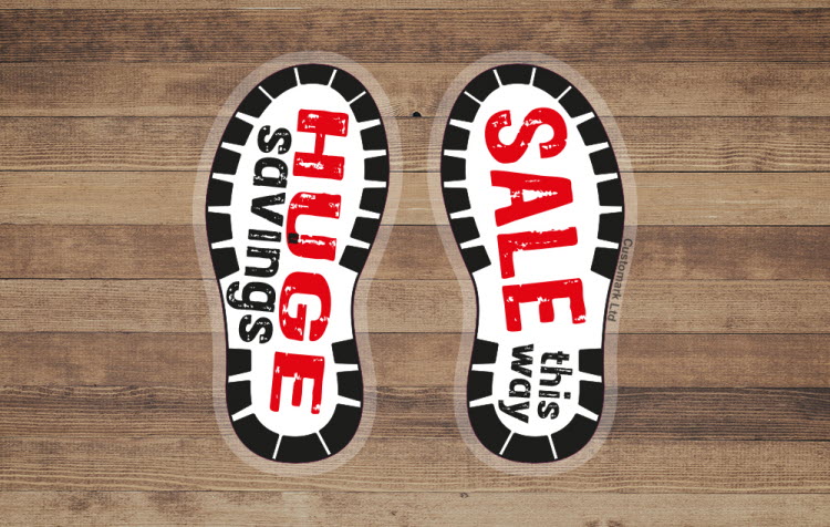 298mm x 138mm Sale This Way / Huge Savings Shoe Print Indoor Floor ...