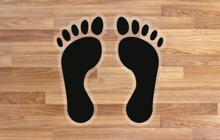Footprint Floor Stickers | Graphics| Customark Limited