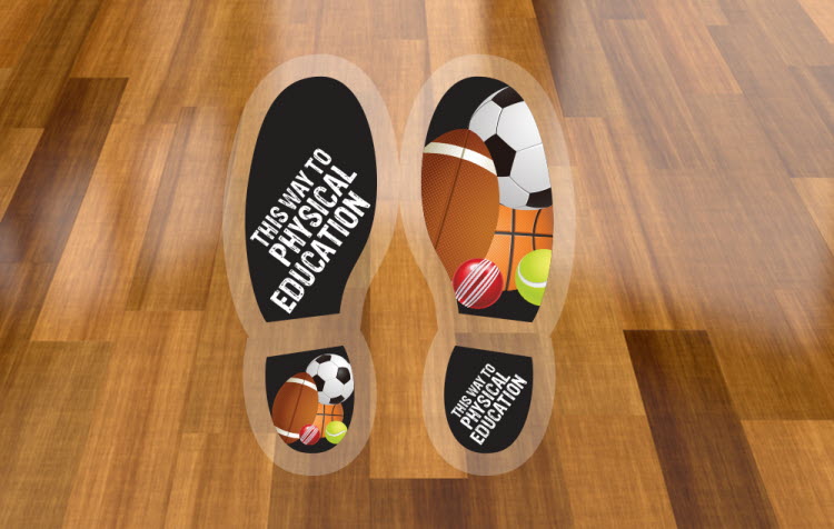 P.E School Shoe Print Floor Stickers / Graphics
