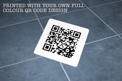 Medium 2D QR Code Indoor Heavy Duty Floor Stickers / Graphics