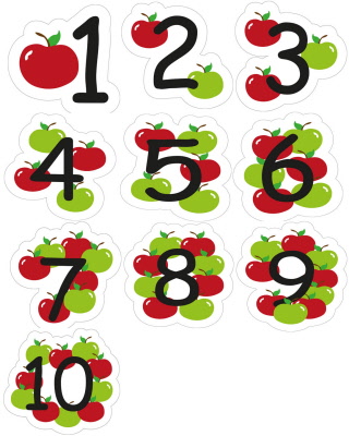 Number 1-10 Apple Floor Stickers/ Graphics