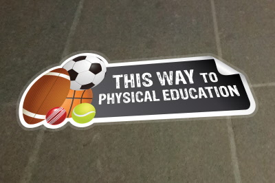 This Way to P.E - Classroom Floor Stickers / Graphics