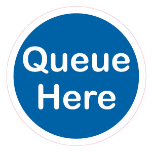 Long Term Outdoor R12 - Queue Here Social Distance Floor Stickers ...