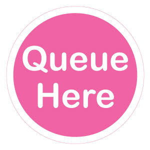 Long Term Outdoor R12 - Queue Here Social Distance Floor Stickers ...