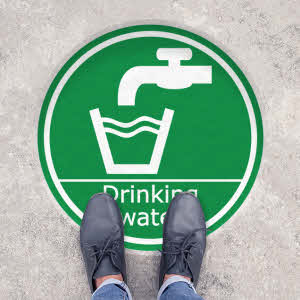 Drinking Water, Safety Floor Sticker