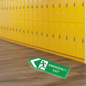 Emergency Exit Arrow Floor Marker / Graphic, Health and Safety