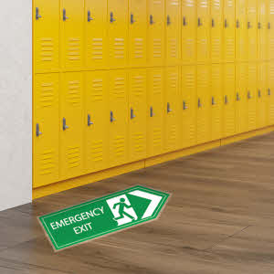 Emergency Exit Arrow Floor Marker / Graphic, Health and Safety