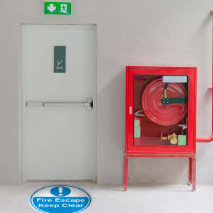 Fire Escape Keep Clear Safety Floor Sticker