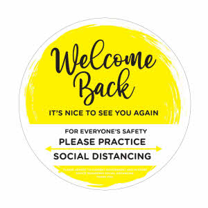Welcome Back - Social Distancing / COVID19 - Floor Stickers / Graphics