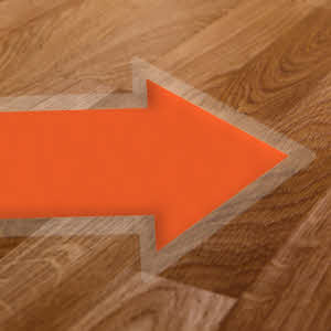 Medium Directional Arrow Indoor Floor Stickers / Graphics