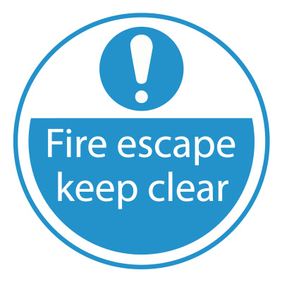Fire Escape Safety Floor Sign, Stickers & Graphics